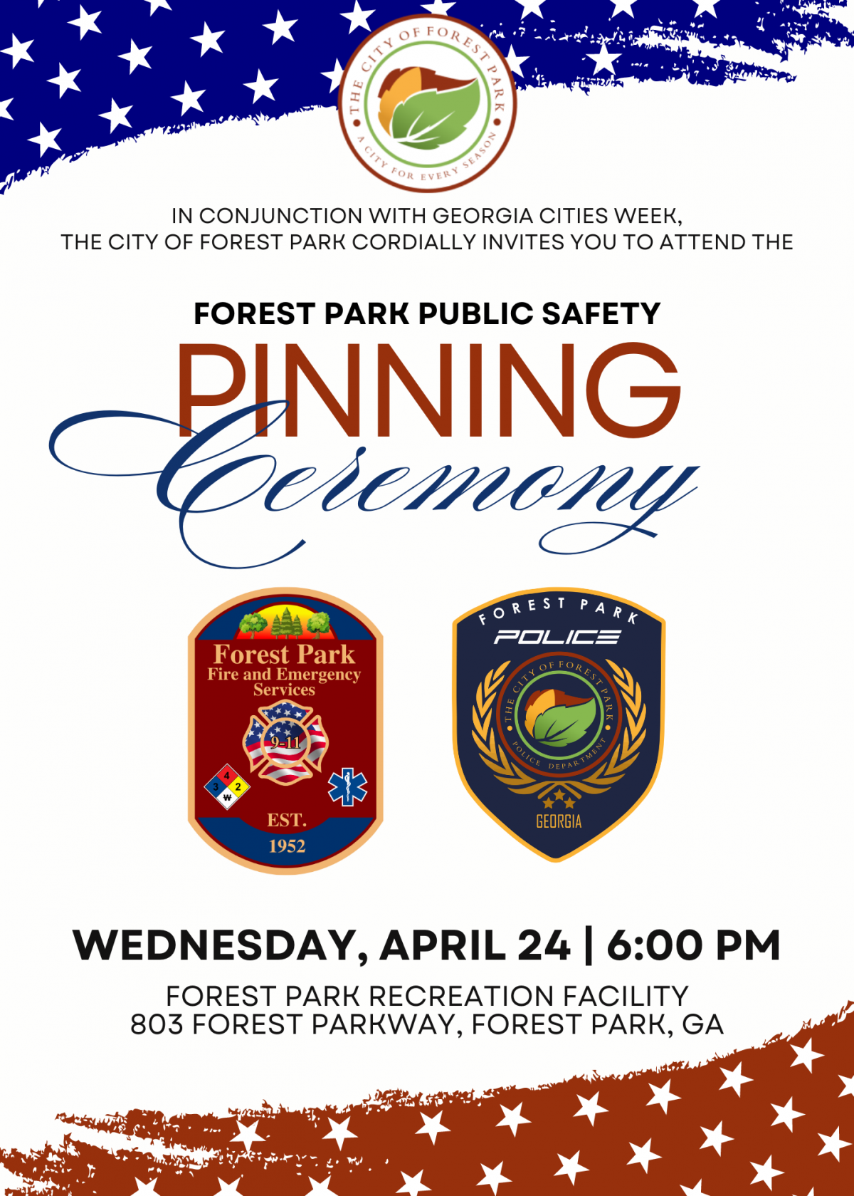 In Celebration of Georgia Cities Week, City of Forest Park Presents ... In Celebration of Georgia Cities Week, City of Forest Park Presents ...